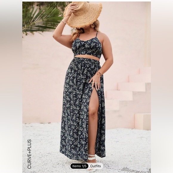 SHEIN | Dresses | Shein Cropped 2 Piece Top And Skirt | Poshmark